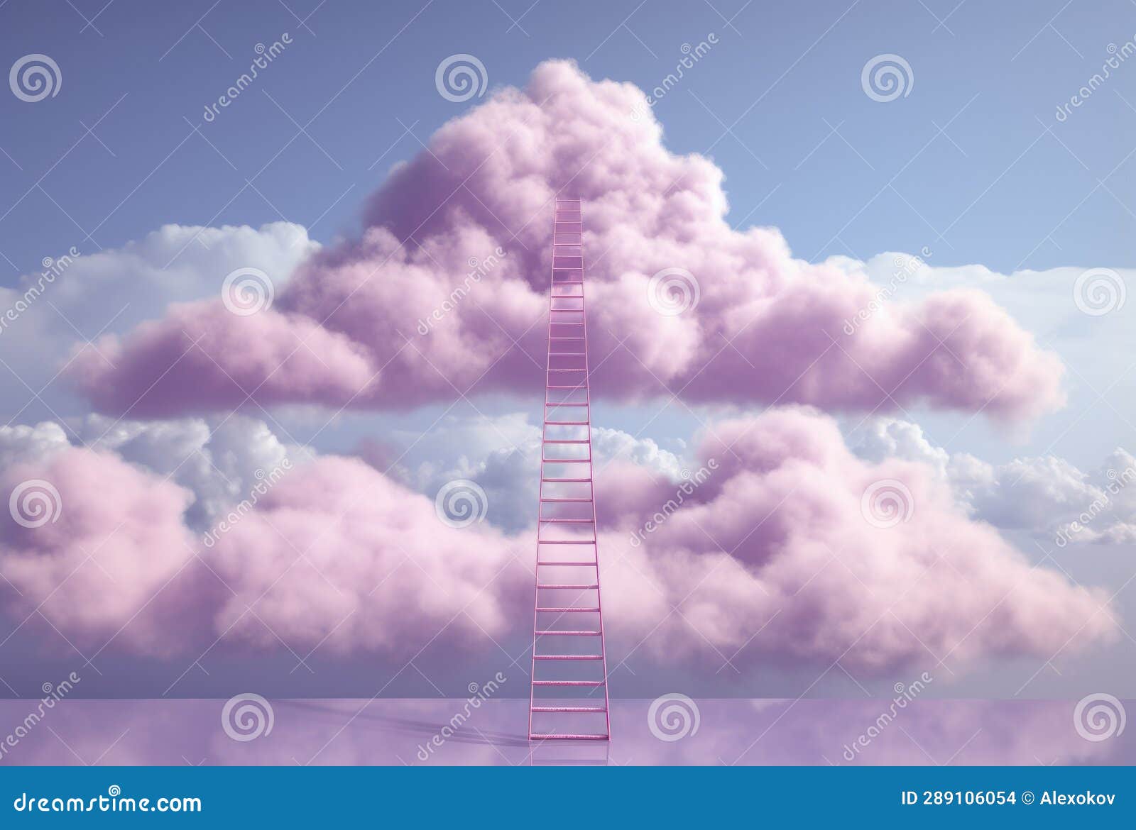 Purple Ladder with Cloud on Top AI Generated Stock Illustration ...