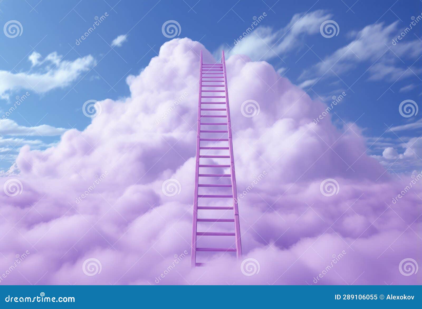Purple Ladder with Cloud on Top AI Generated Stock Illustration ...