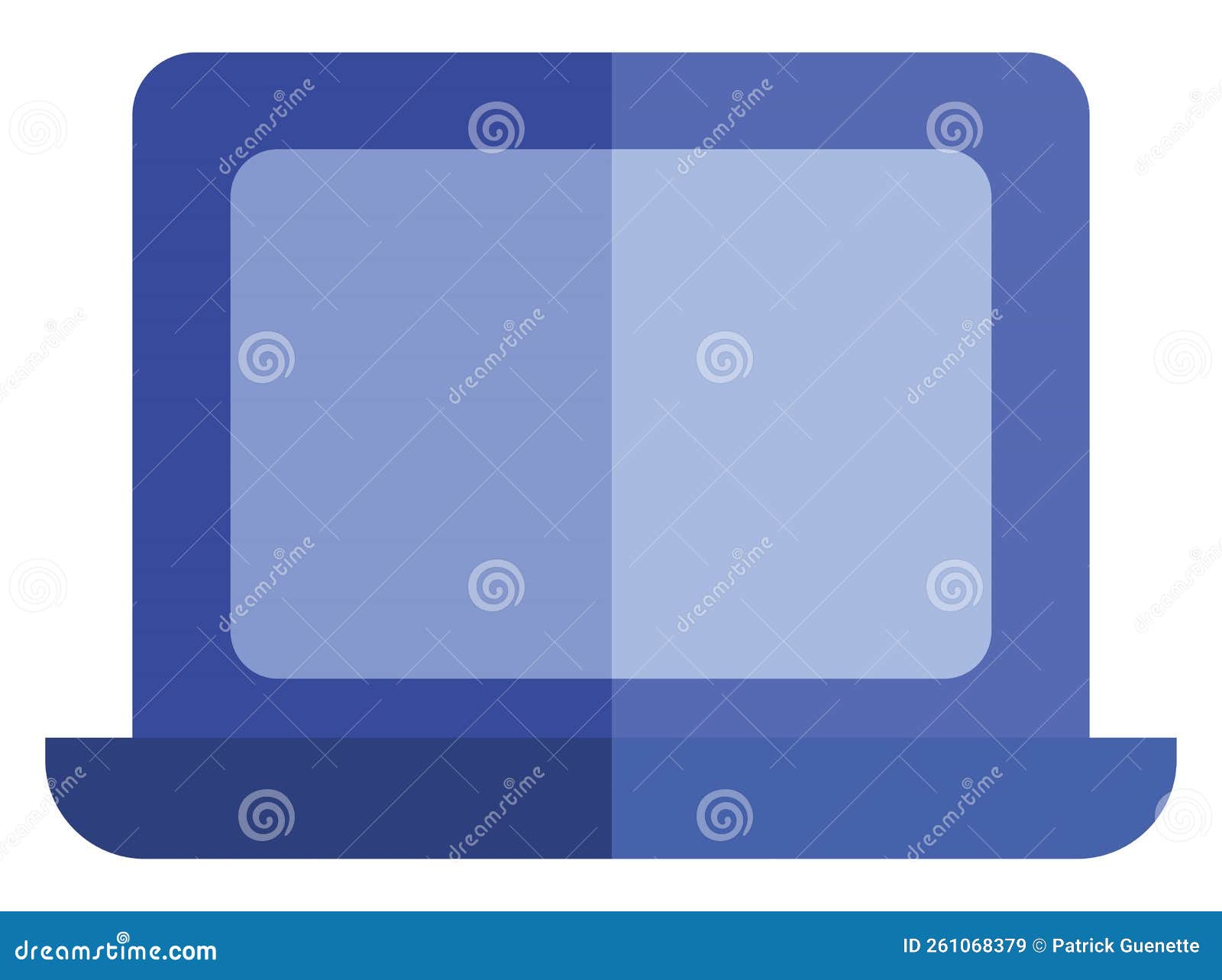 Purple laptop, icon stock vector. Illustration of concept - 261068379