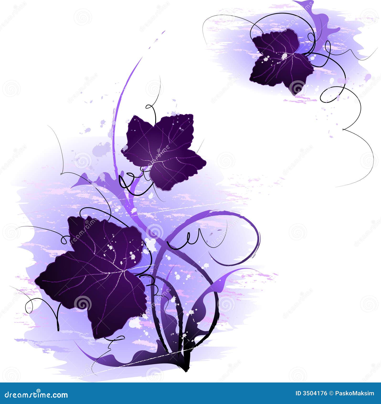 Purple leaf illustrations stock vector. Illustration of motifs - 3504176