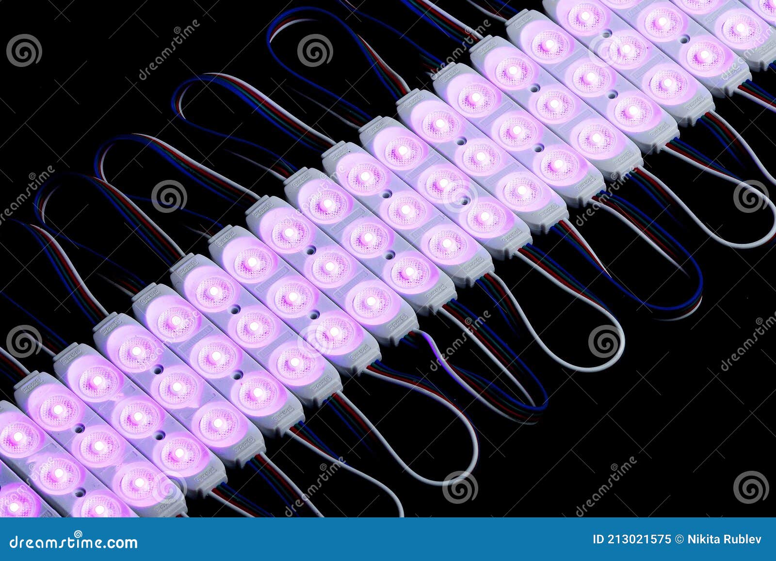 Purple Led Module Glowing on Black Background Stock Image - Image of ...