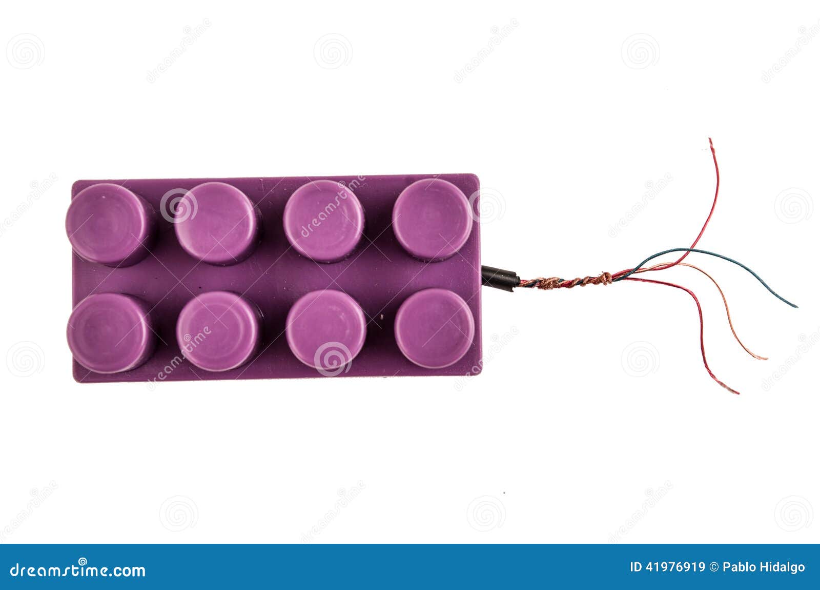 Purple Lego Brick Connected To Open Wires Stock Image - Image of ...