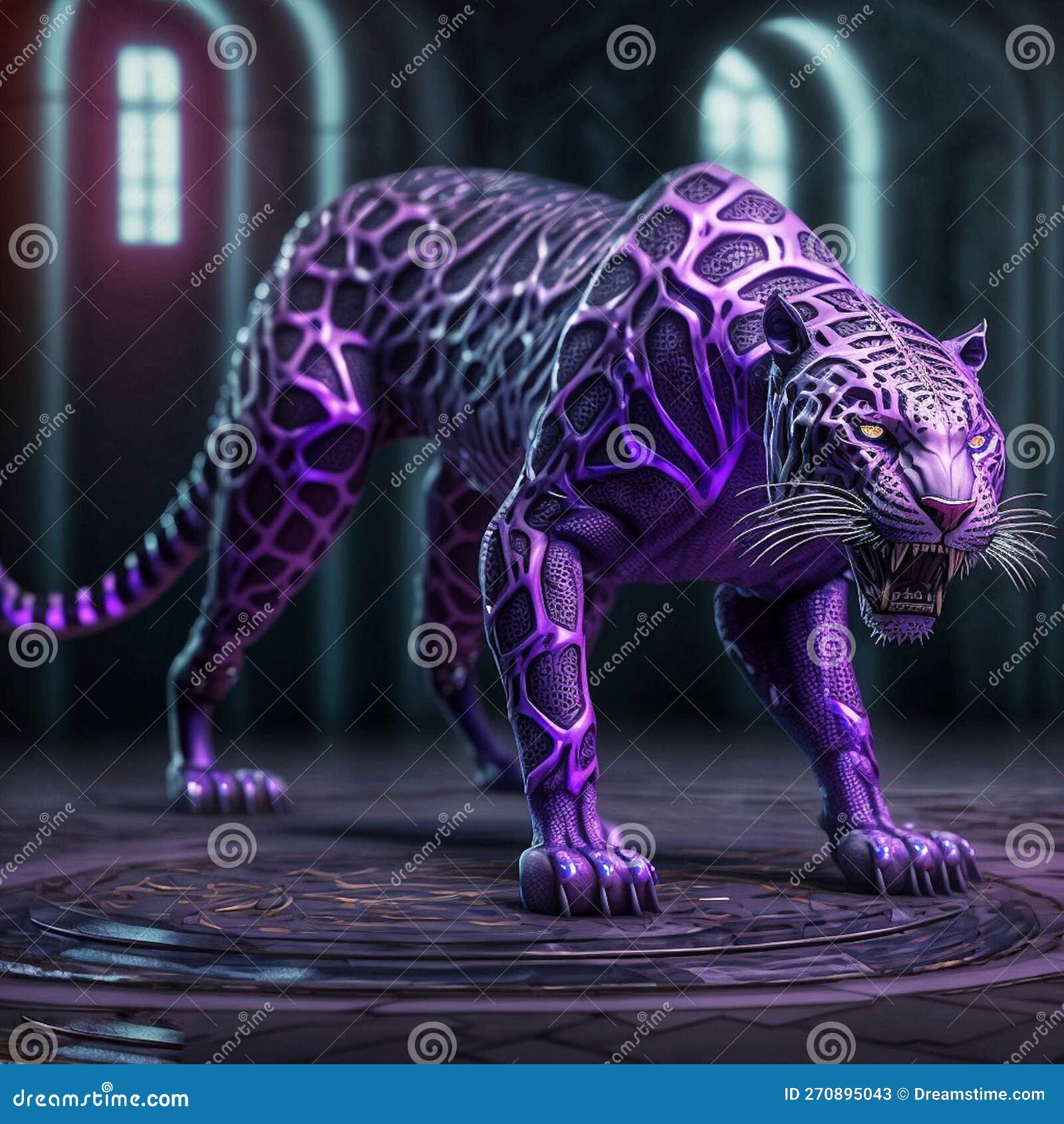 A Purple Leopard and Skin Machine Stock Illustration - Illustration of ...
