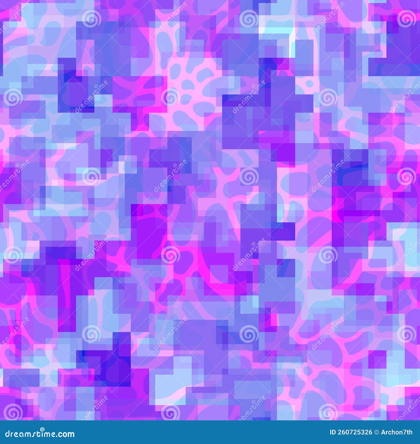 Purple Light Cosmic Cells. Vector Illustration Seamless Pattern ...