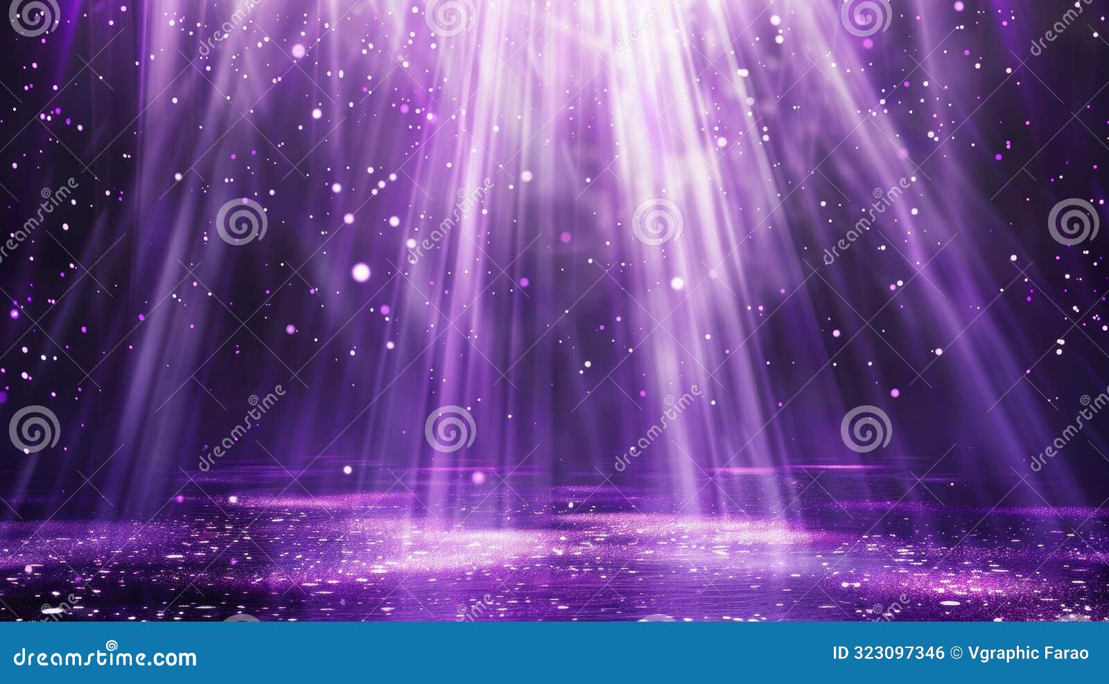 Purple Light Rays Shining on Water with Floating Particles Stock Photo ...