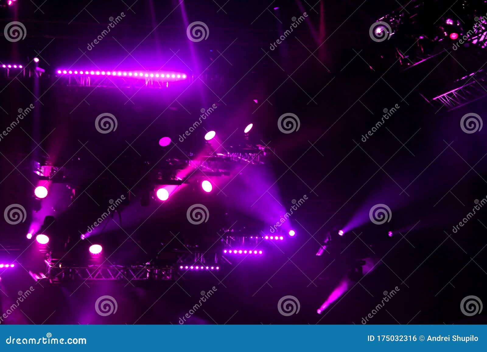 Purple Light on a Rock Concert Stage As Background Stock Photo - Image ...