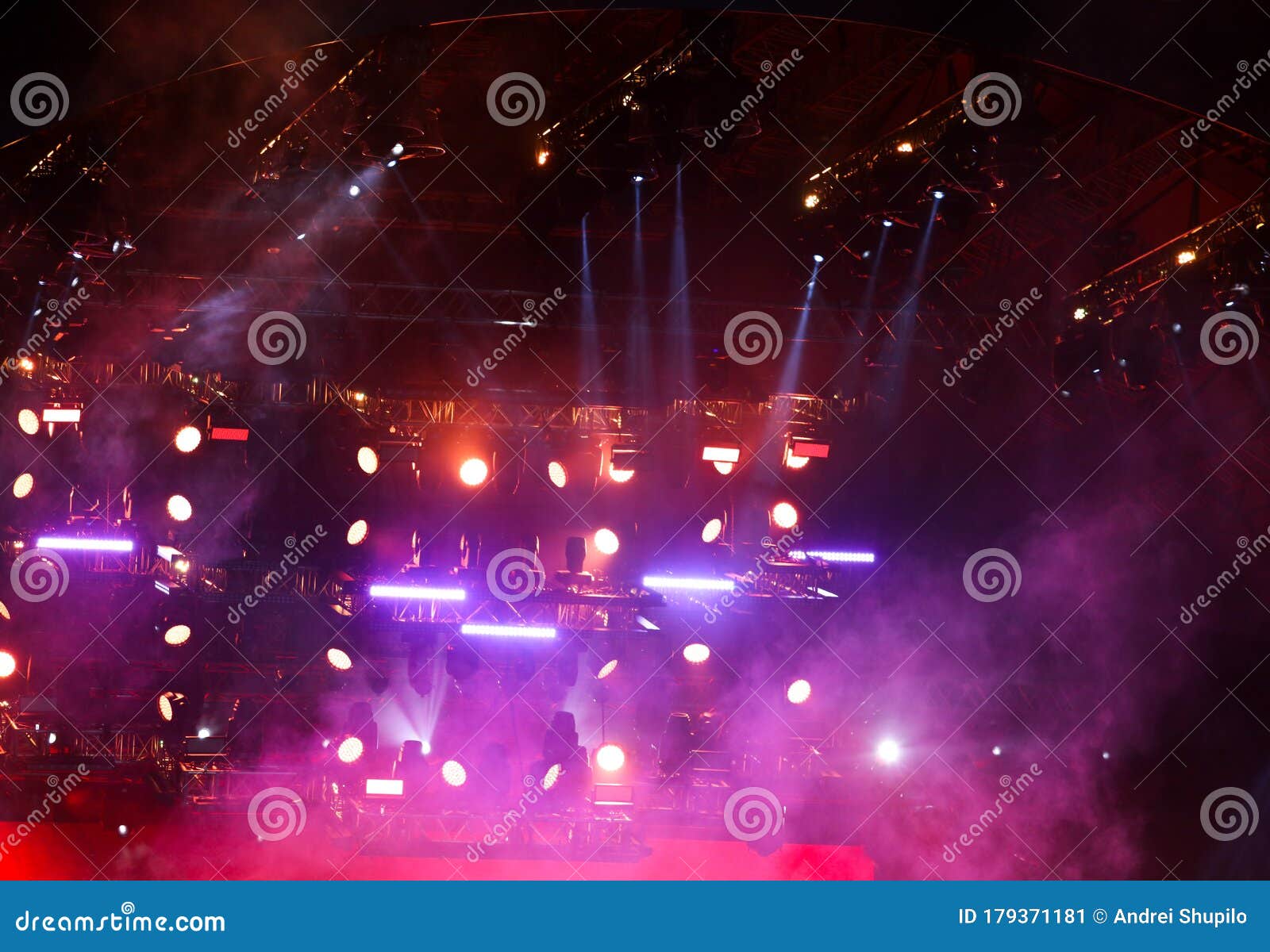 Purple Light on a Rock Concert Stage As Background Stock Image - Image ...