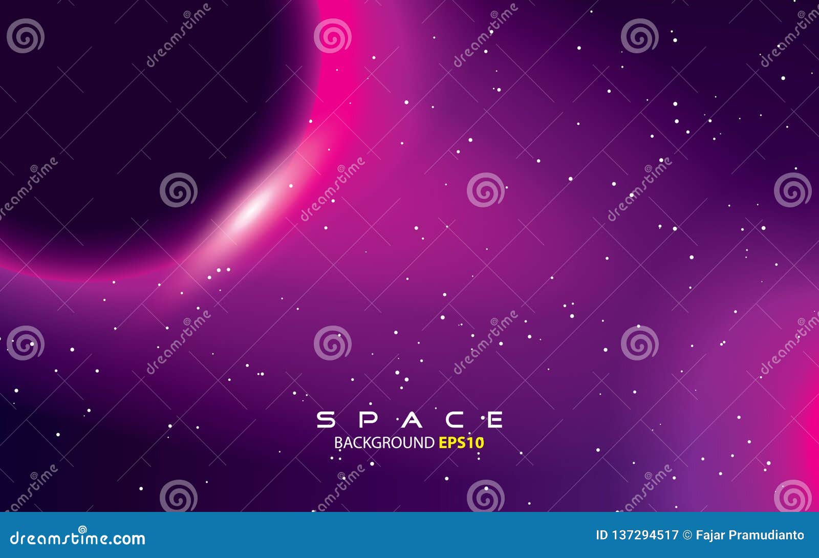 Purple Light Space Background And Saturnus Vector. Futuristic ...
