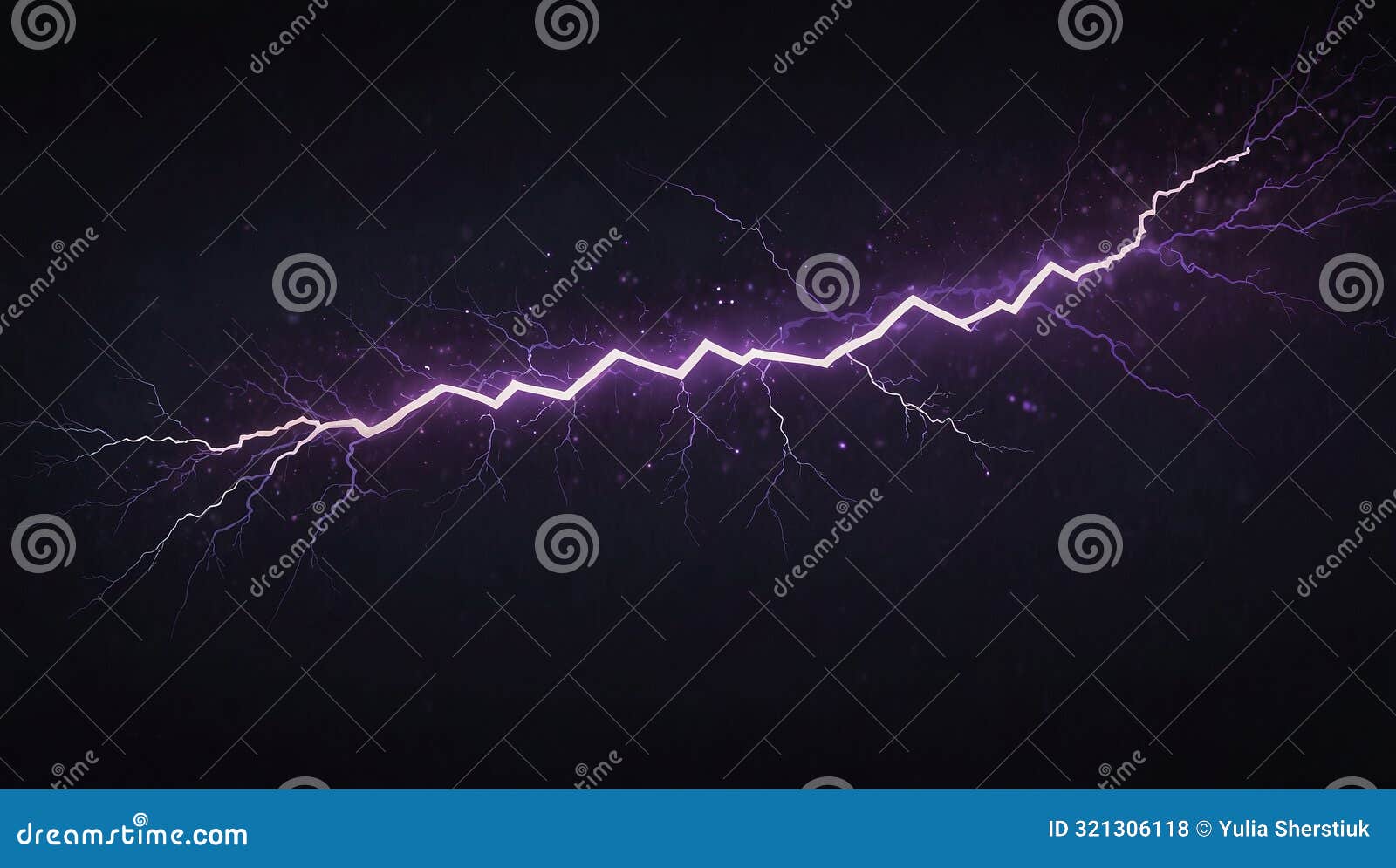 Purple Lightning Illustration on Dark Background. 2d Style Stock ...