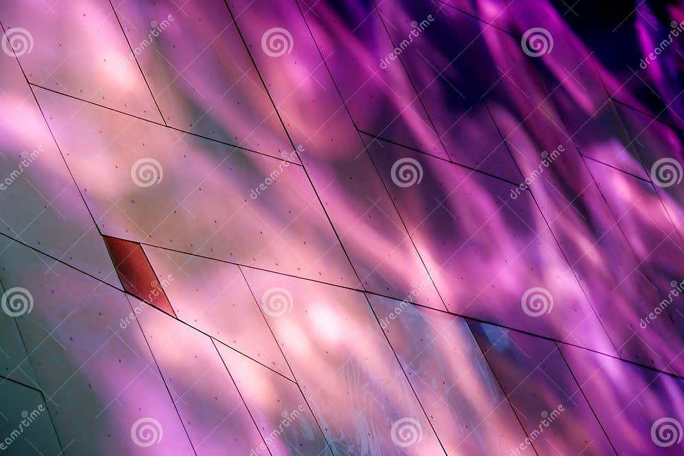 Purple lights on building stock image. Image of color - 1634941