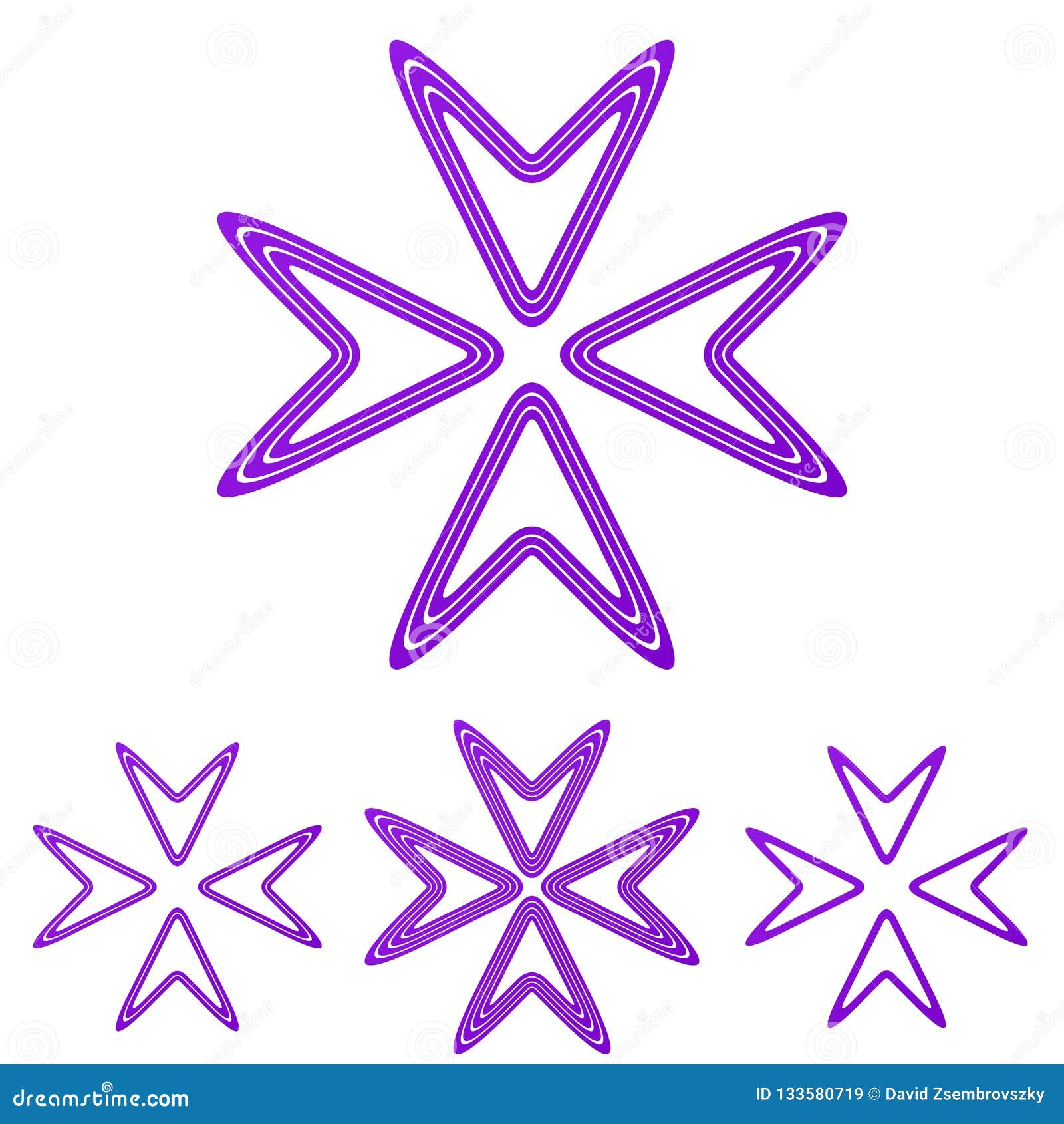 Purple Line Arrow Logo Design Set Stock Vector - Illustration of brand ...