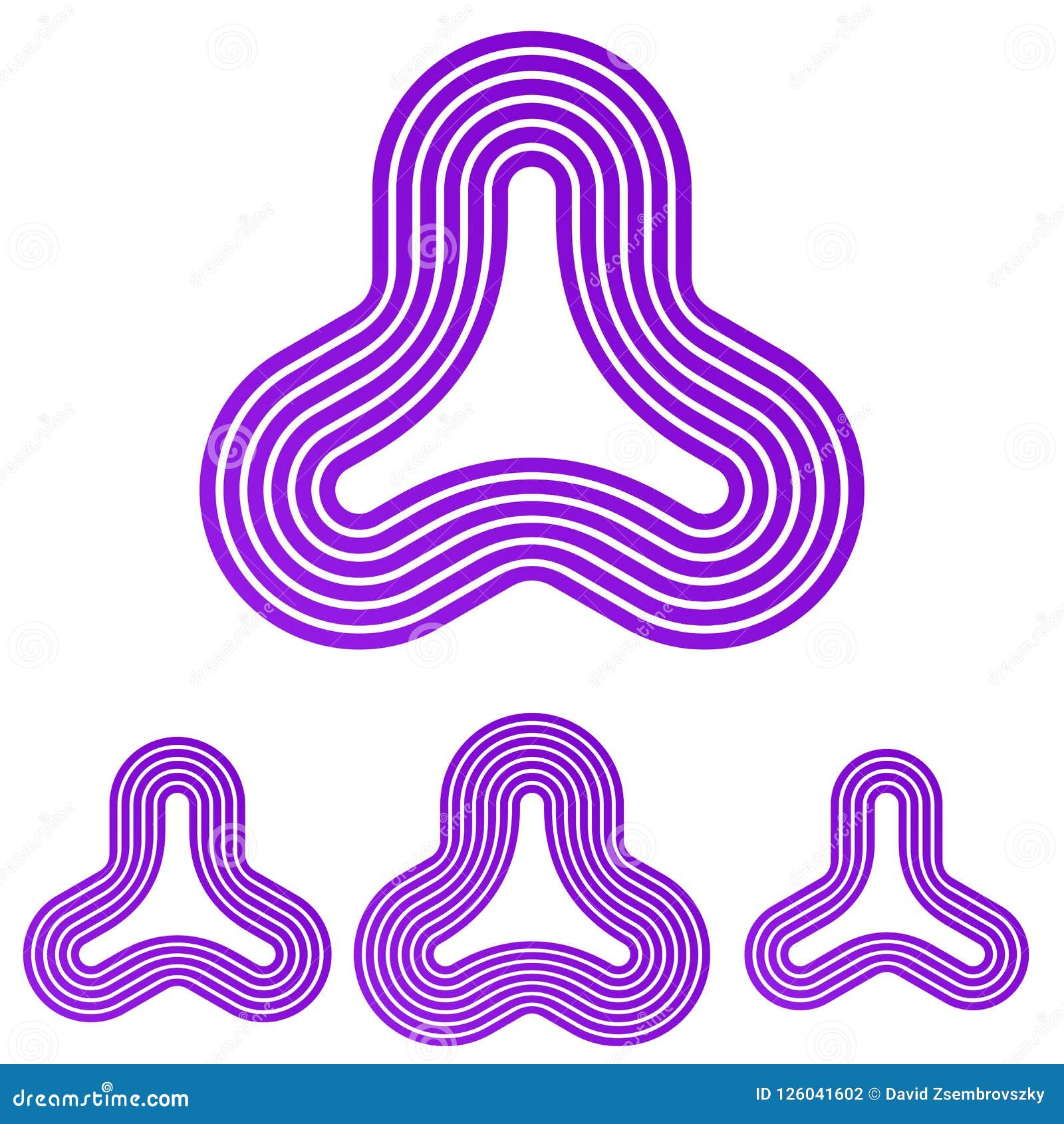 Purple Line Triangle Logo Design Set Stock Vector - Illustration of ...