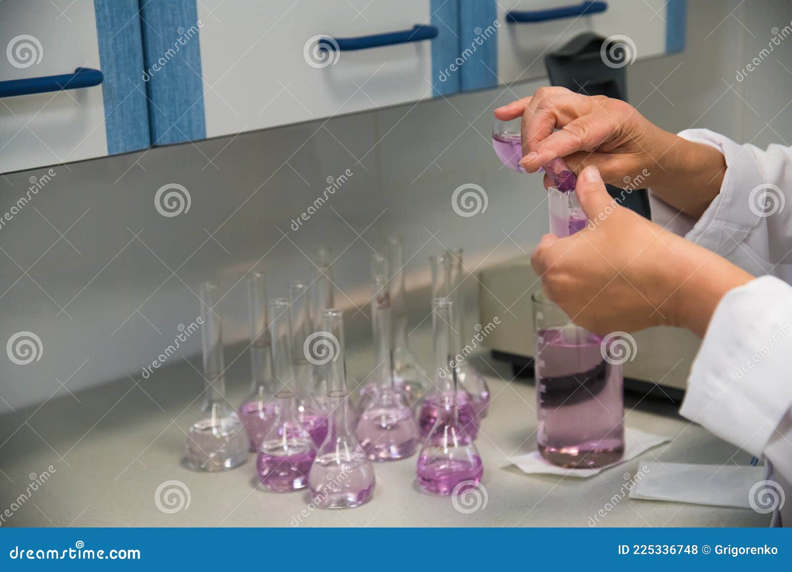 Purple Liquid in Test Tubes Stock Photo - Image of industry ...