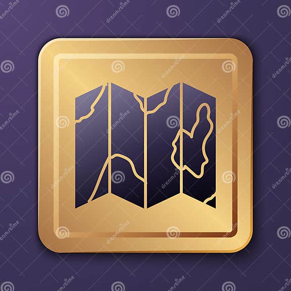 Purple Location of the Forest on a Map Icon Isolated on Purple ...