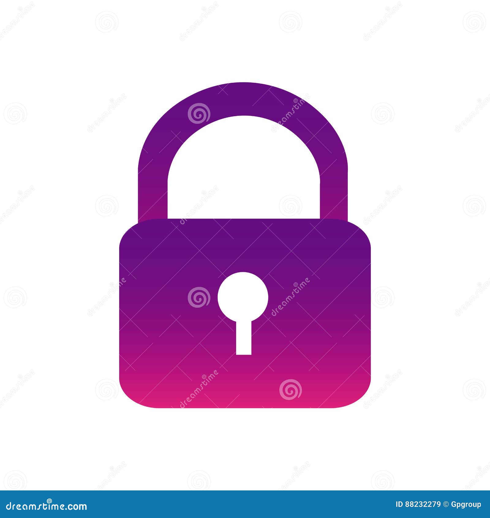 Purple lock close icon stock illustration. Illustration of enter - 88232279