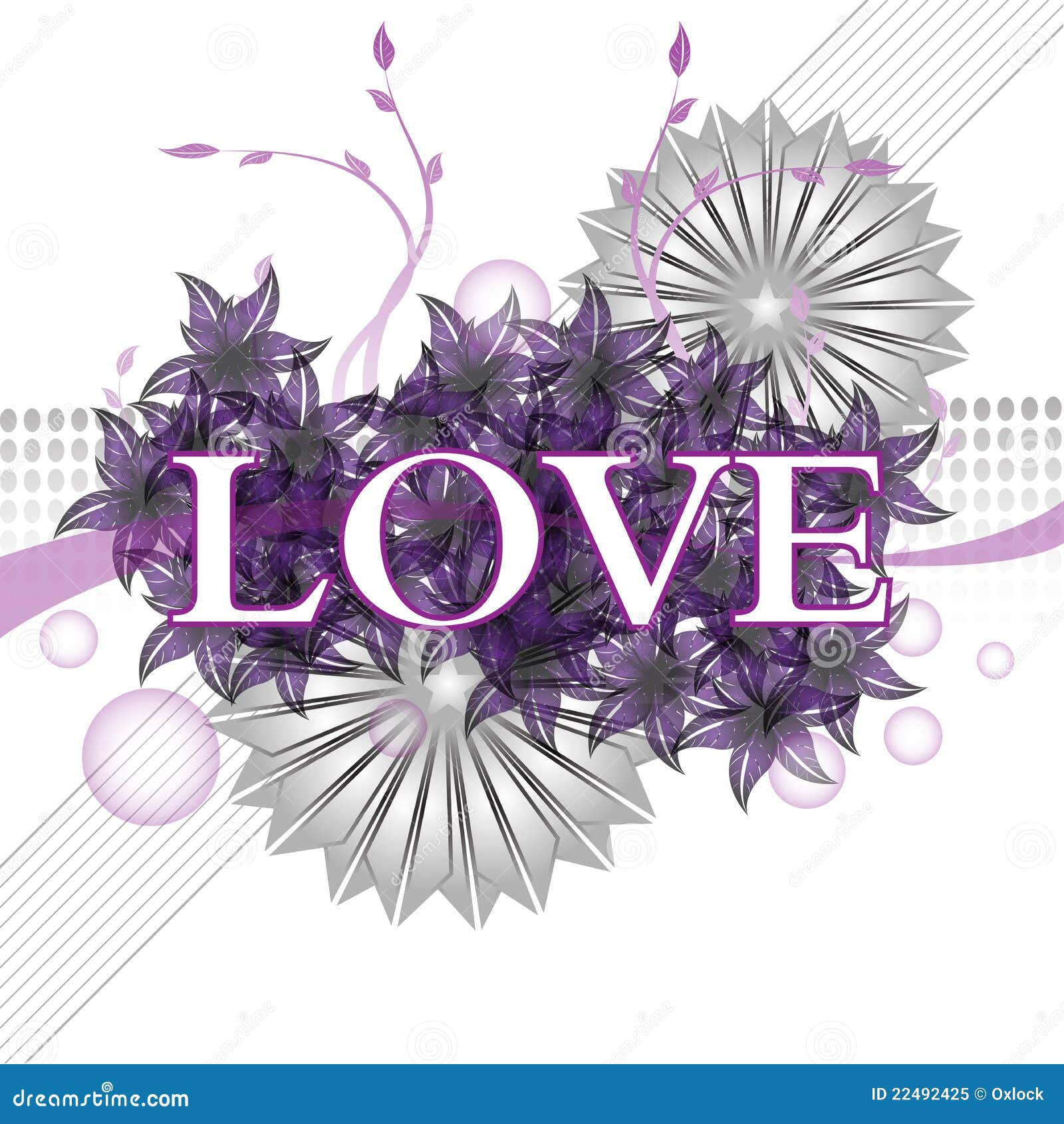 Purple love stock vector. Illustration of decor, flourishes - 22492425