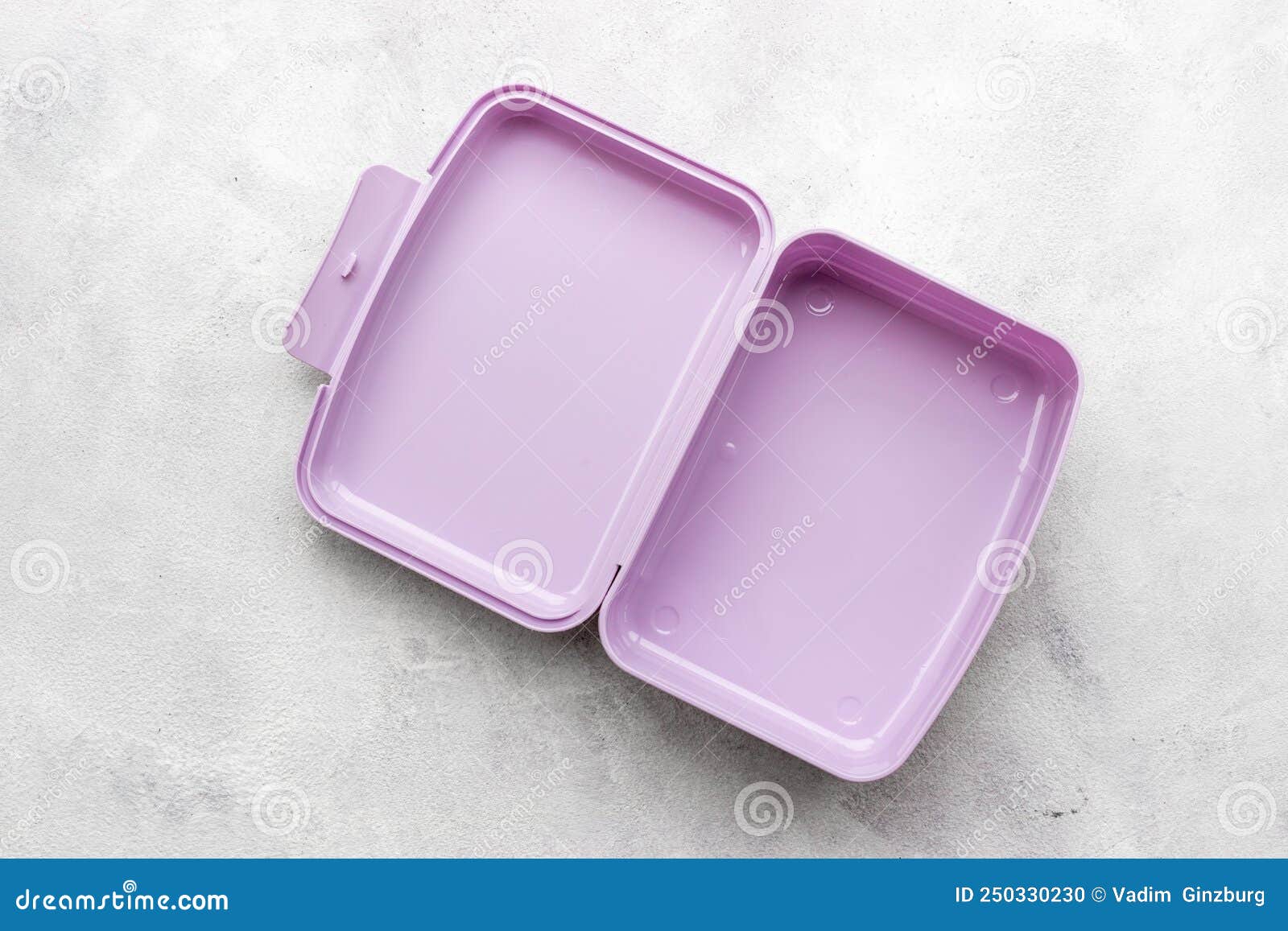 Purple Lunch Box. Empty Container for Food, Top View Stock Photo ...