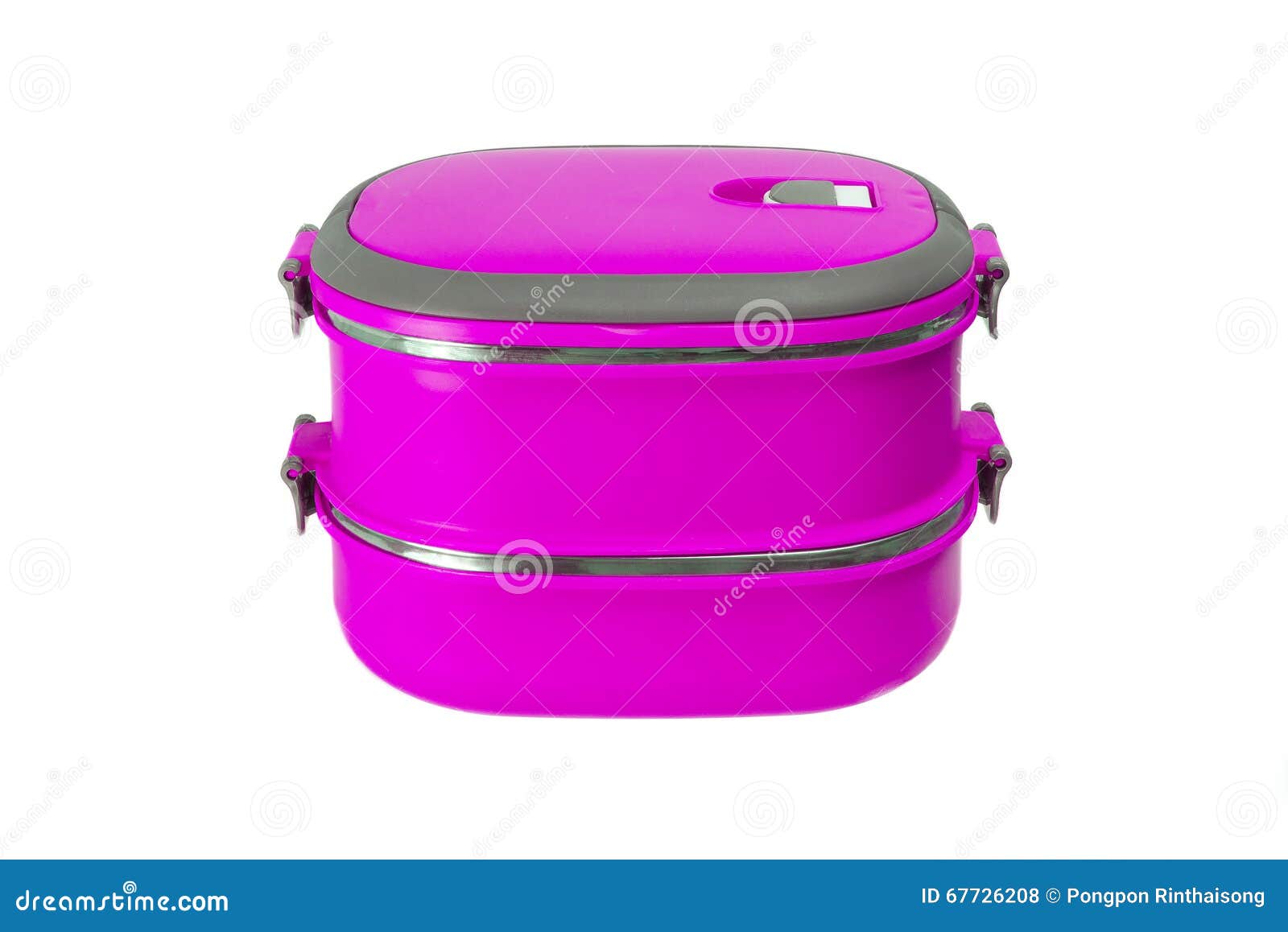 Purple lunch box isolated stock photo. Image of food - 67726208