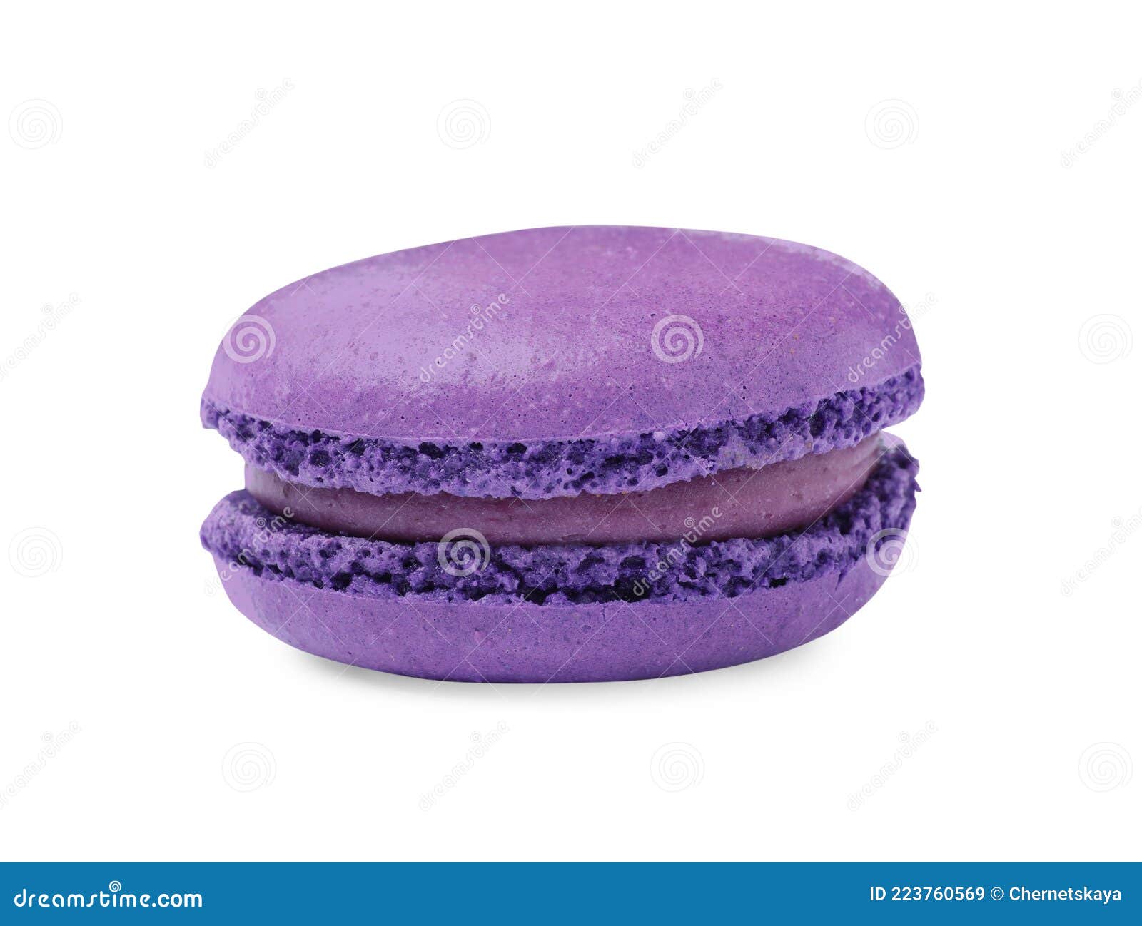Purple Macaron Isolated on White. Delicious Dessert Stock Image - Image ...