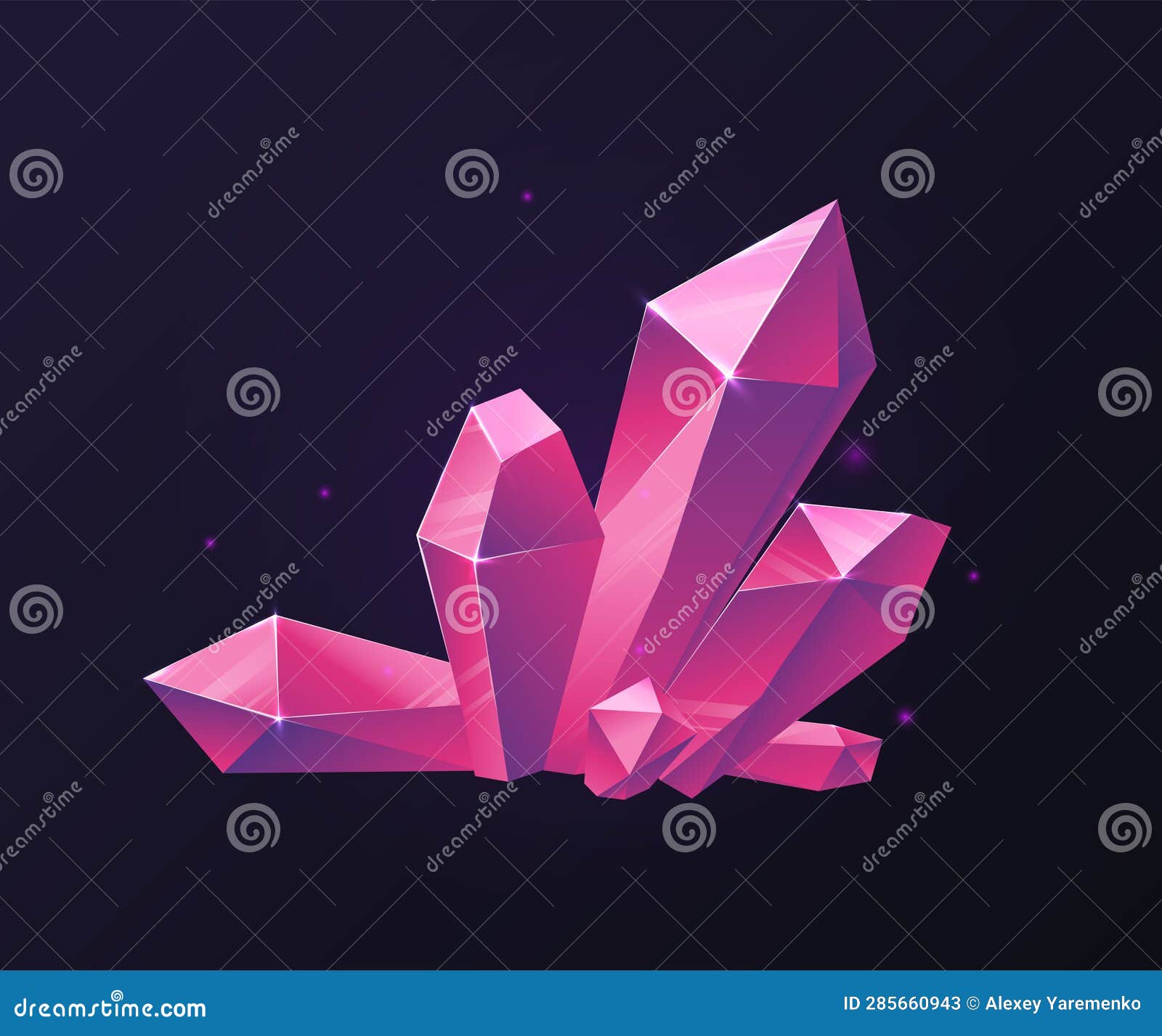 Purple Magic Crystals Vector Concept Stock Illustration - Illustration ...