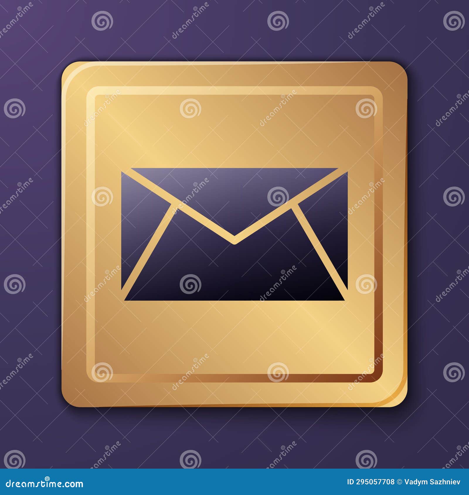 Purple Mail and E-mail Icon Isolated on Purple Background. Envelope ...