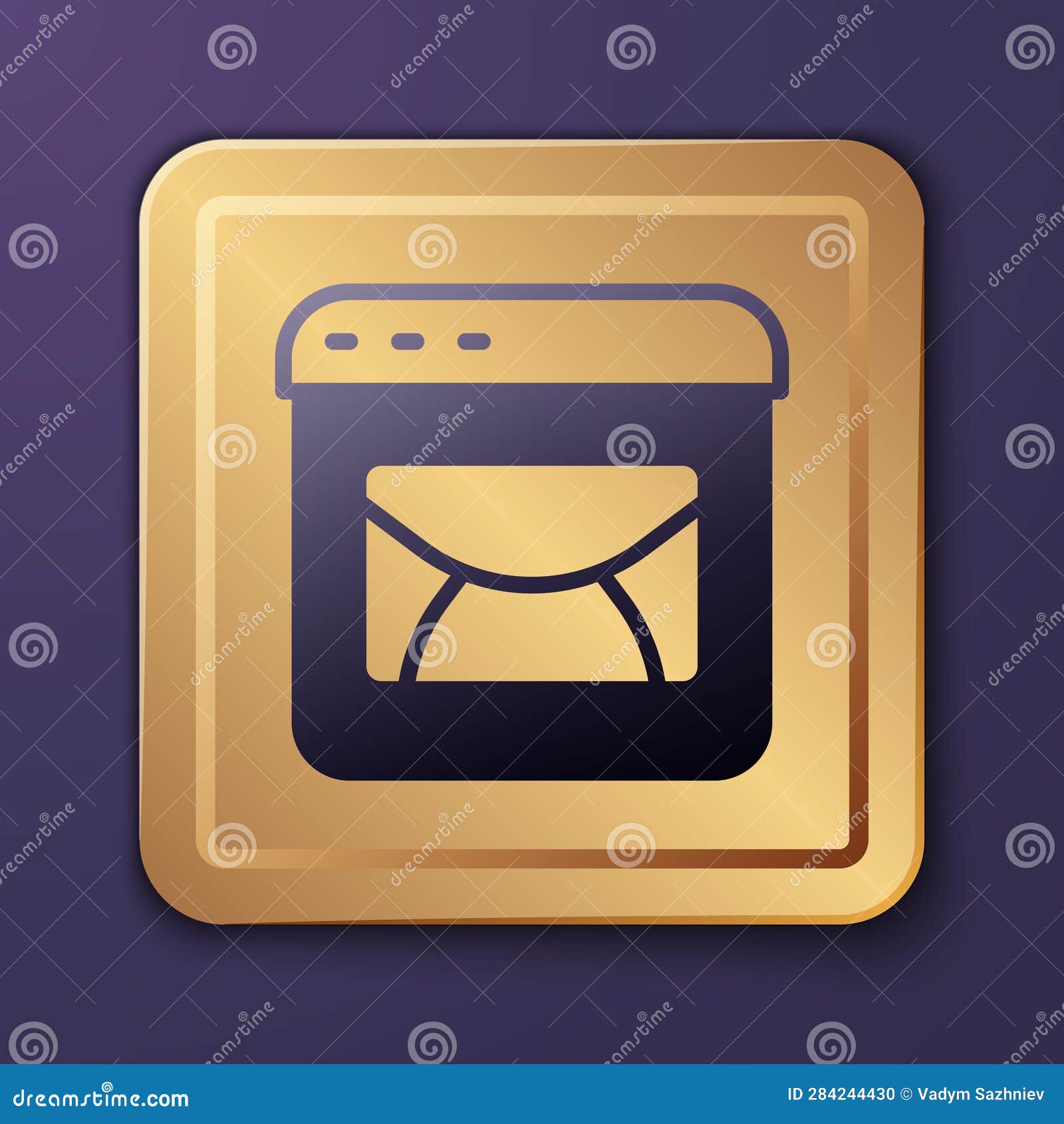 Purple Mail and E-mail Icon Isolated on Purple Background. Envelope ...