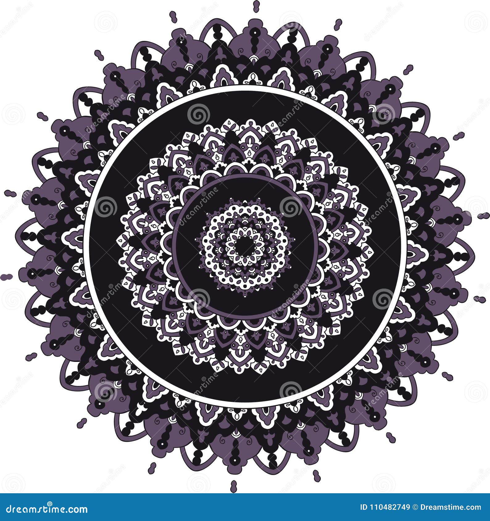 Purple Mandala stock vector. Illustration of vector - 110482749
