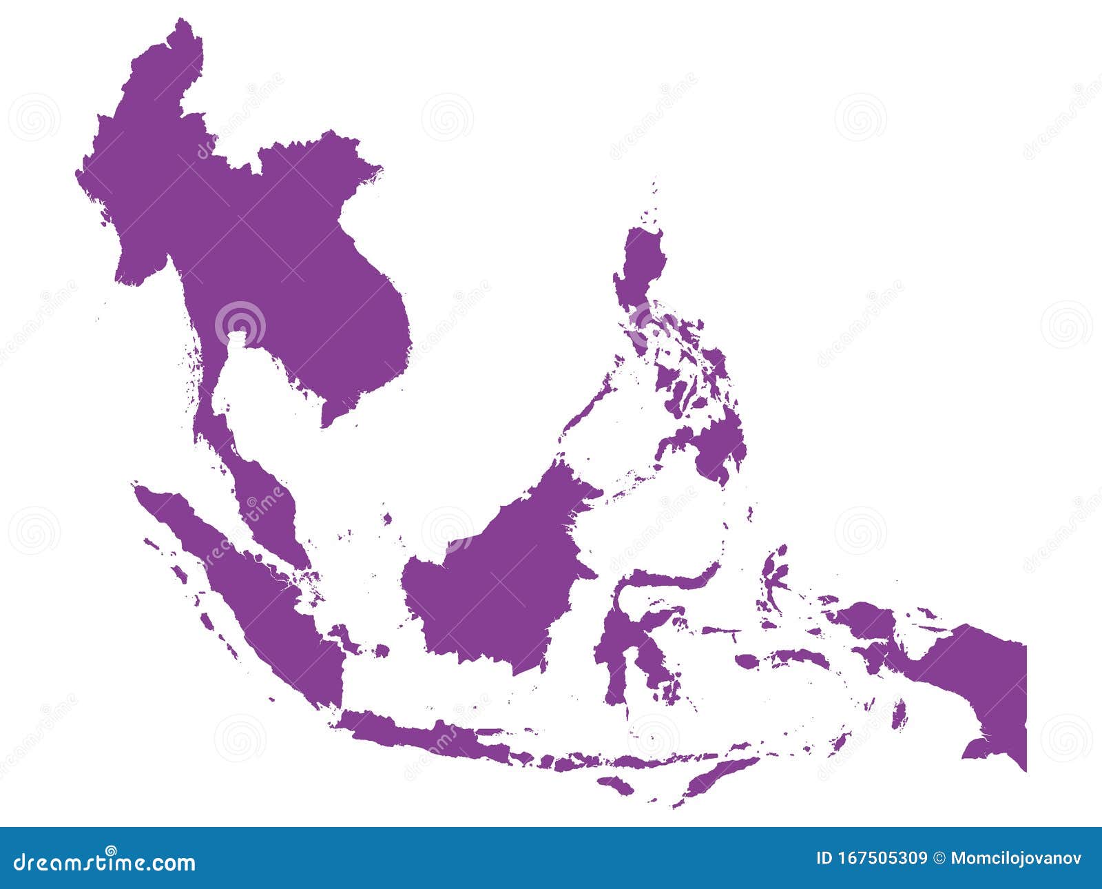 Purple Map of Southeast Asia Stock Vector - Illustration of border ...