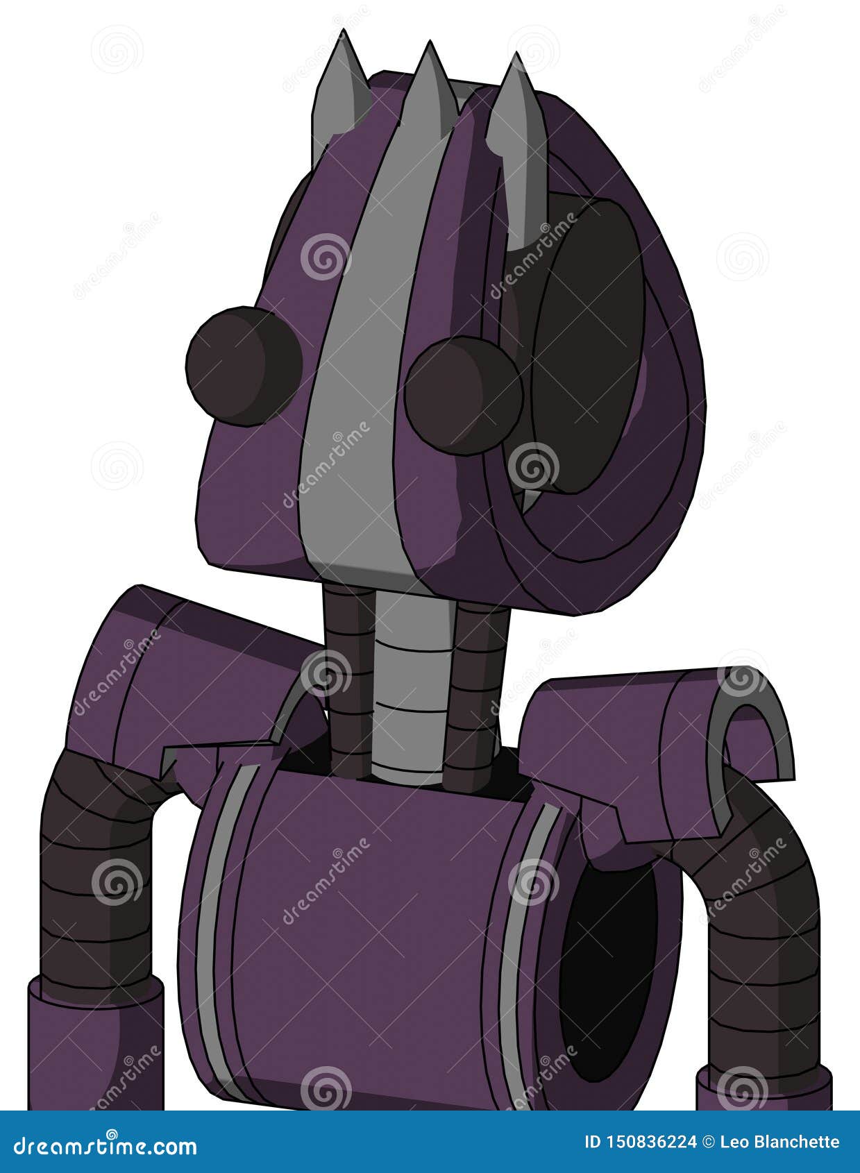 Purple Mech With Multi-Toroid Head And Pipes Mouth And Black Visor ...
