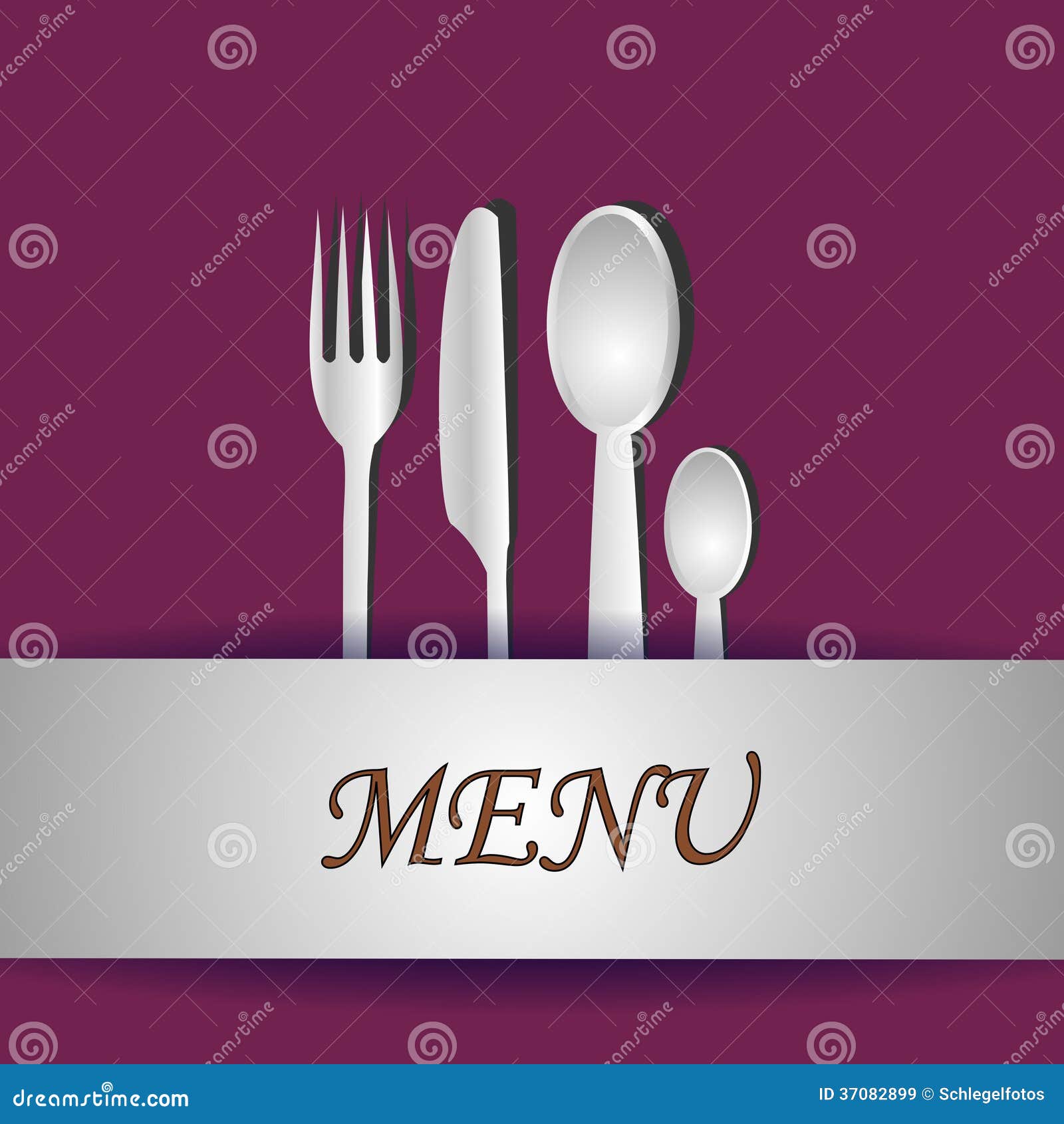 Purple Menu Cards With Scroll