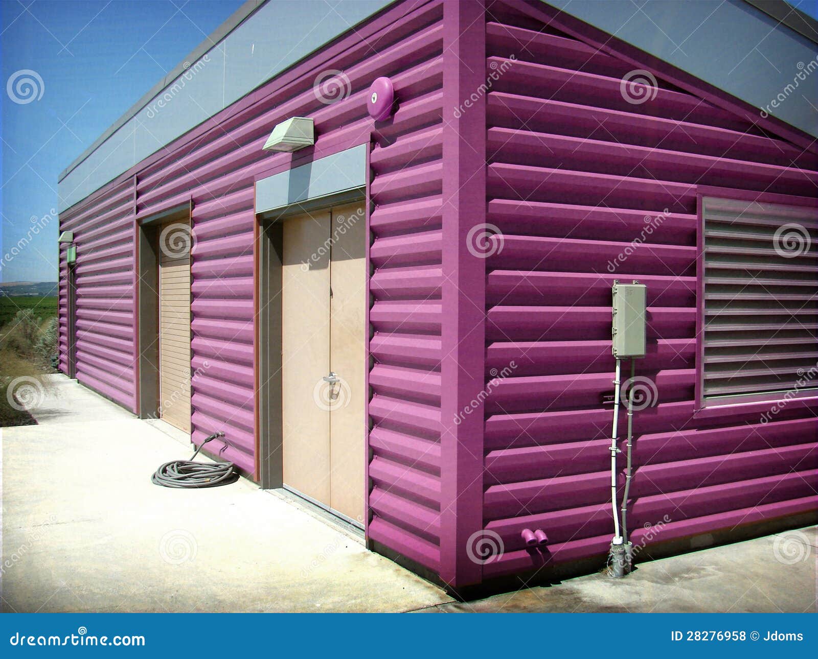 Purple metal building stock photo. Image of advertise - 28276958