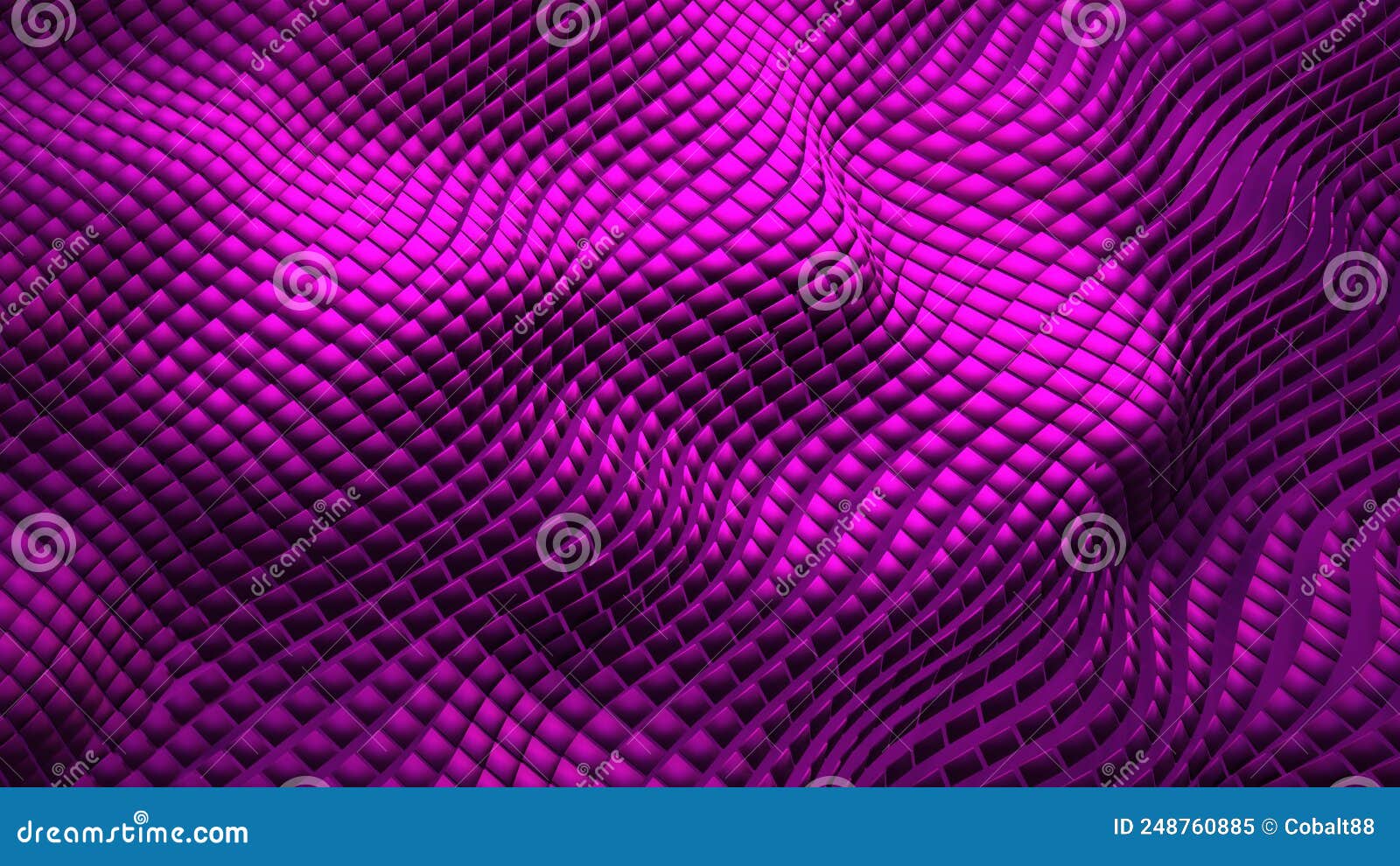 Purple Metallic Background, 3D Waves from Square Shapes Mosaic Stock ...