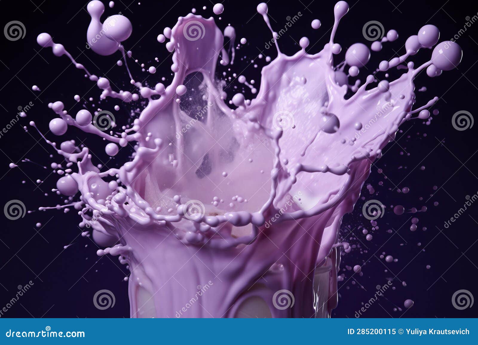 Purple Milk Explosion. Generative AI Stock Illustration - Illustration ...