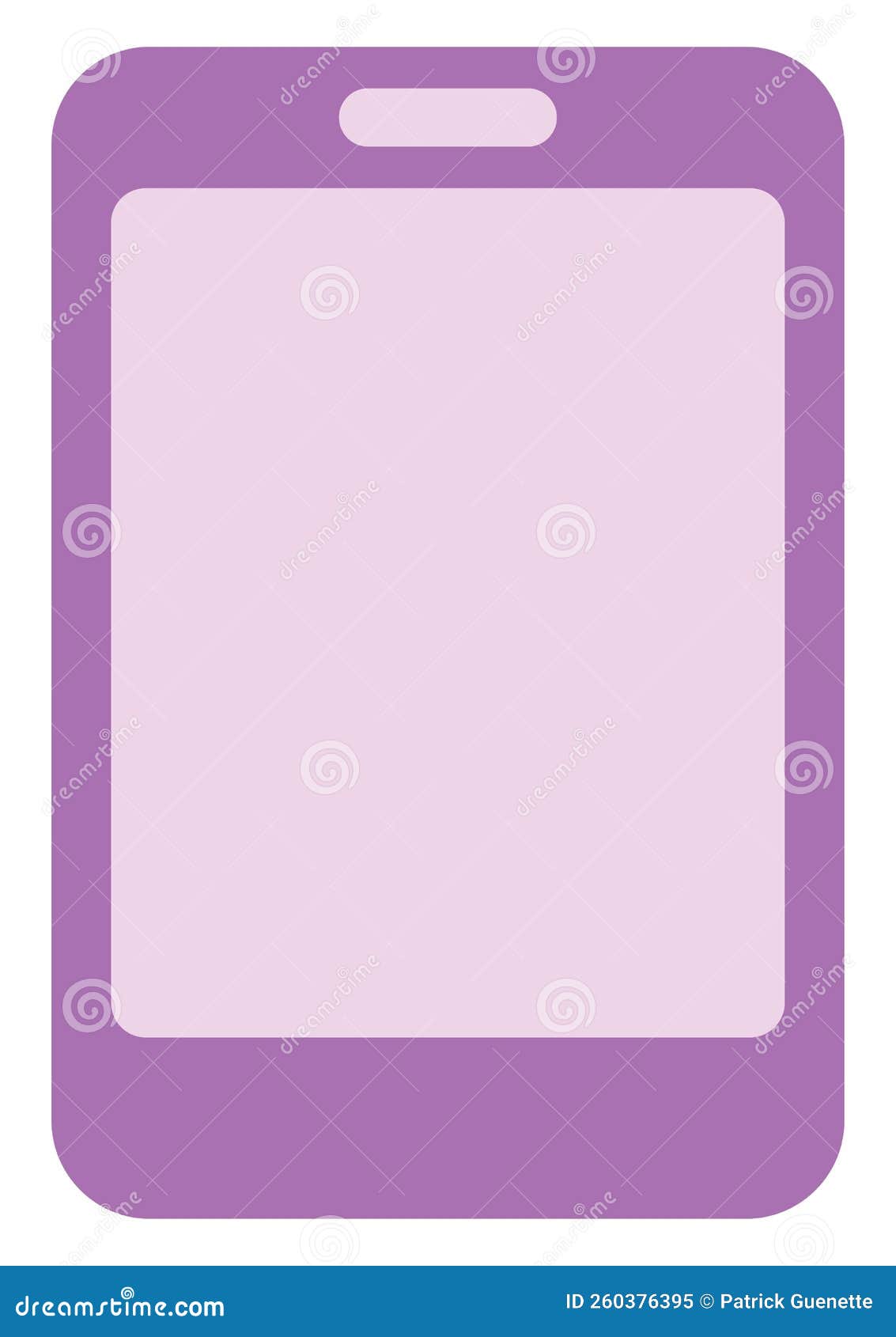 Purple mobile phone, icon stock vector. Illustration of cell - 260376395