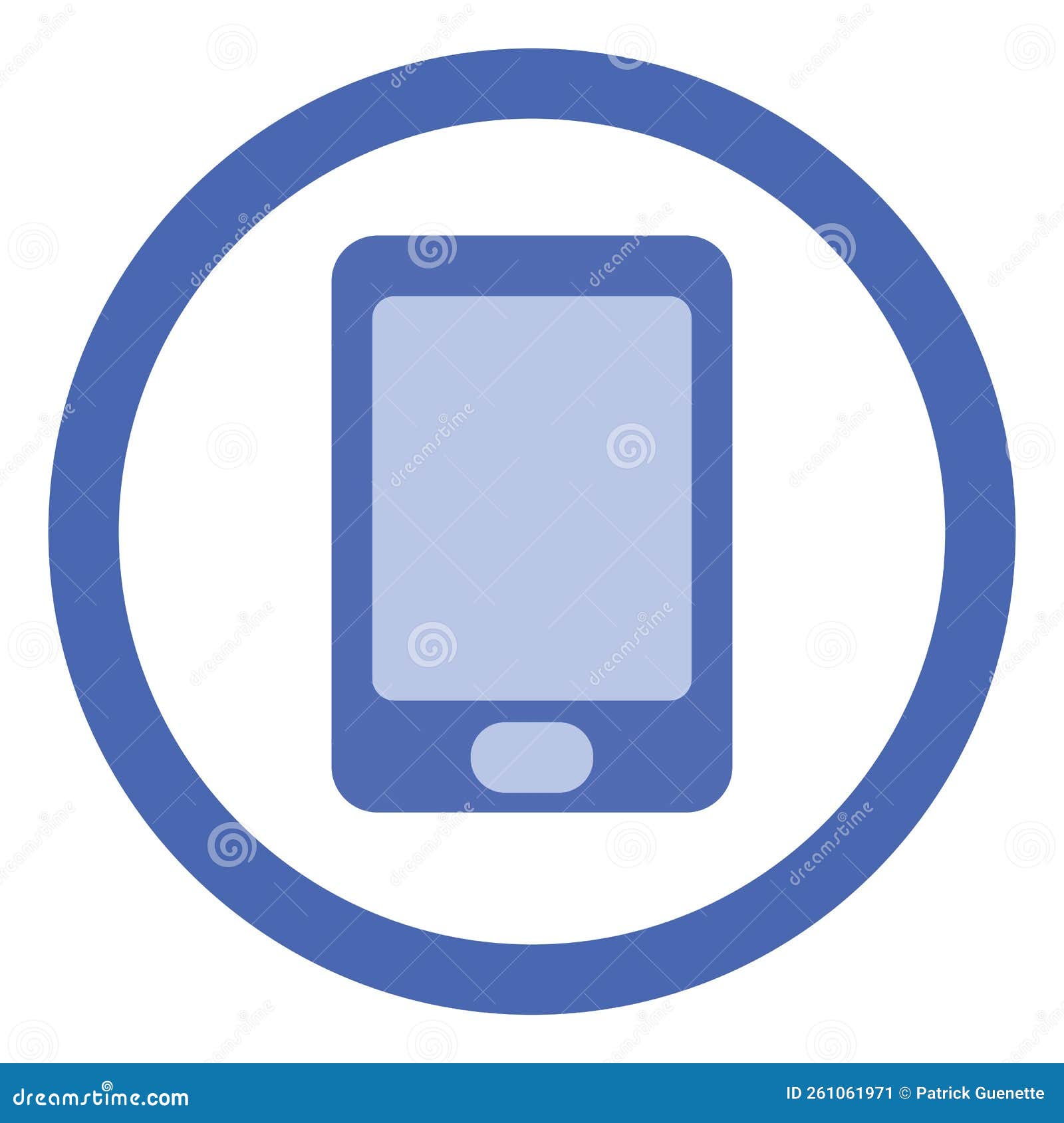 Purple mobile phone, icon stock vector. Illustration of communication ...