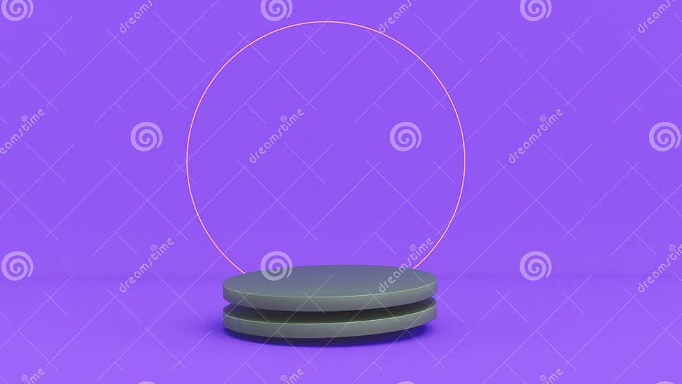 Purple Mock Up Circle Intro 3d Stock Illustration - Illustration of ...