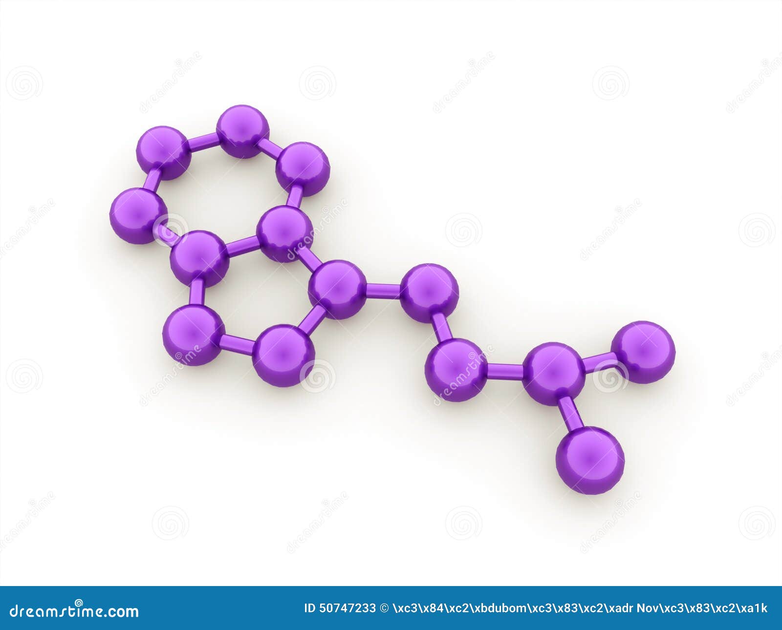 Purple Molecule Concept Rendered on White Stock Illustration ...