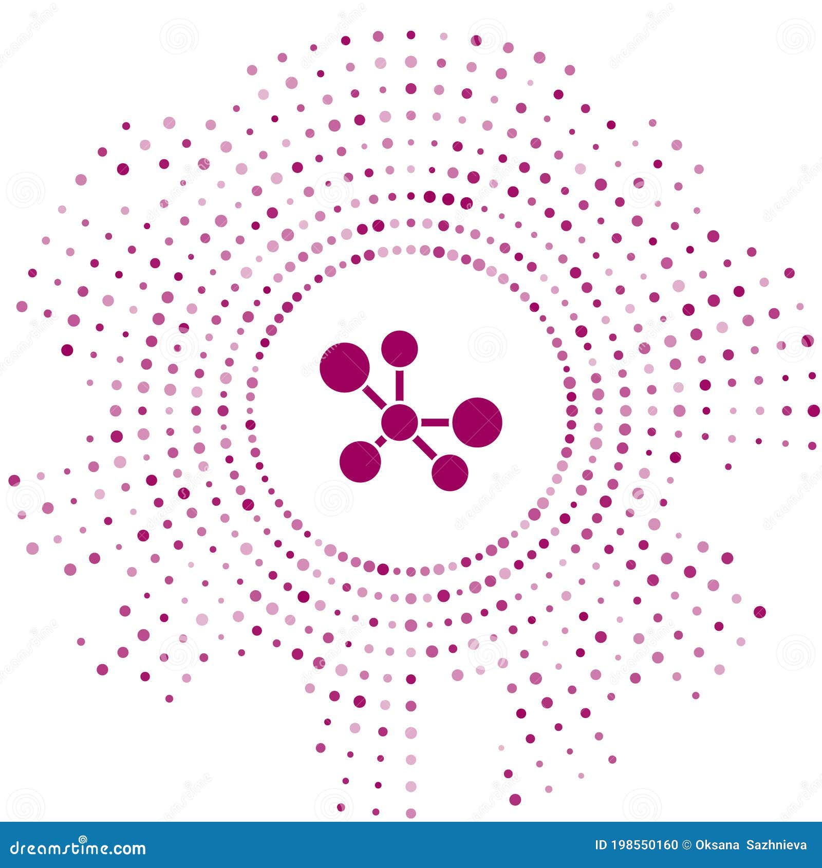 Purple Molecule Icon Isolated on White Background. Structure of ...