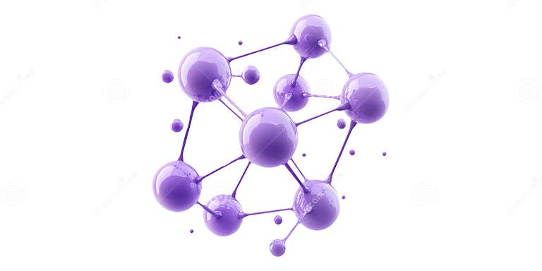 Purple Molecule Structure Isolated on Transparent Background Stock ...
