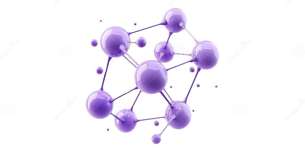 Purple Molecule Structure Isolated on Transparent Background Stock ...