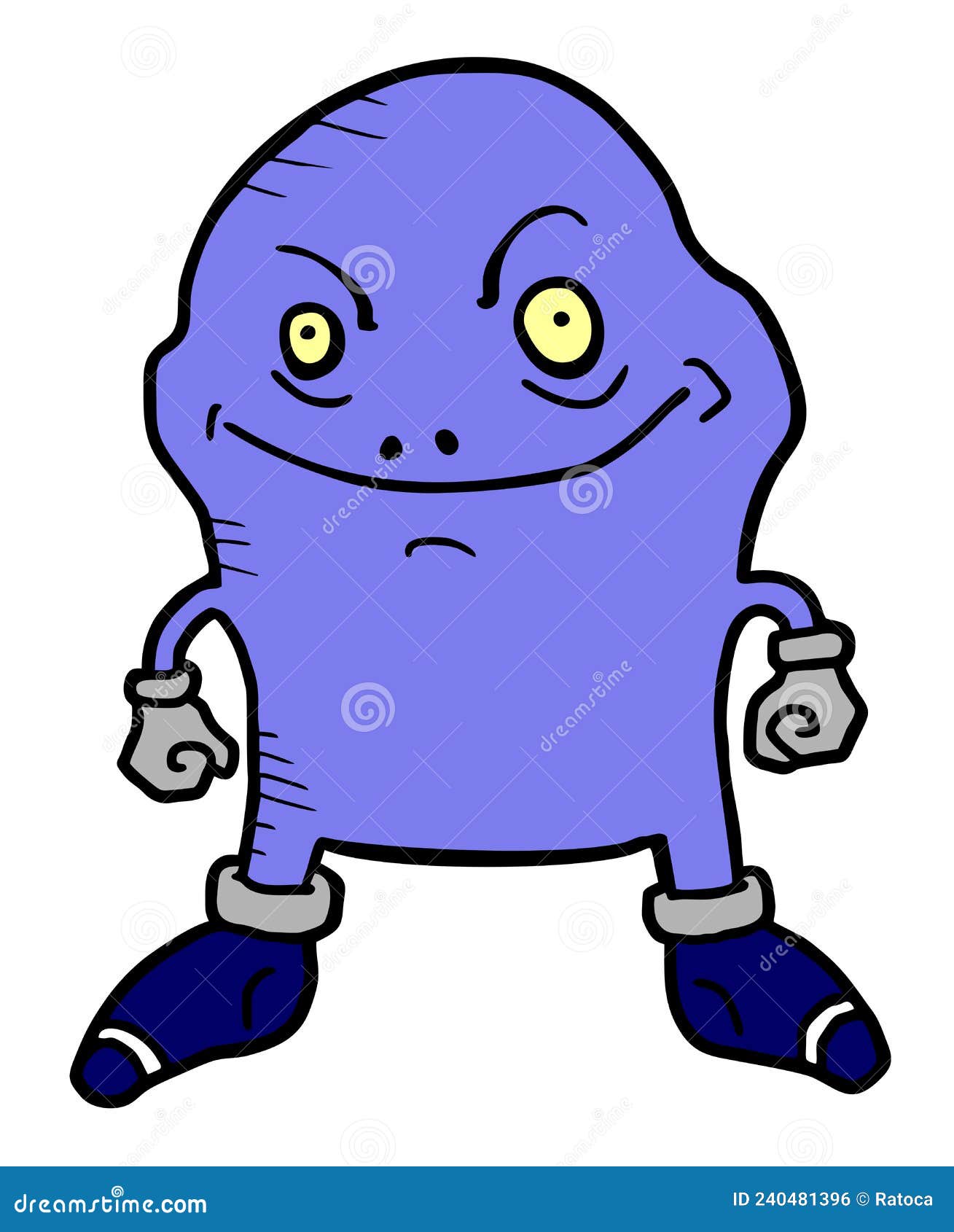 Purple monster draw stock vector. Illustration of blue - 240481396