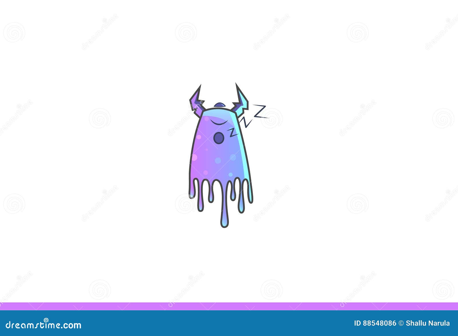 Monster Sleeping And Having A Nightmare Funny Vector Cartoon ...