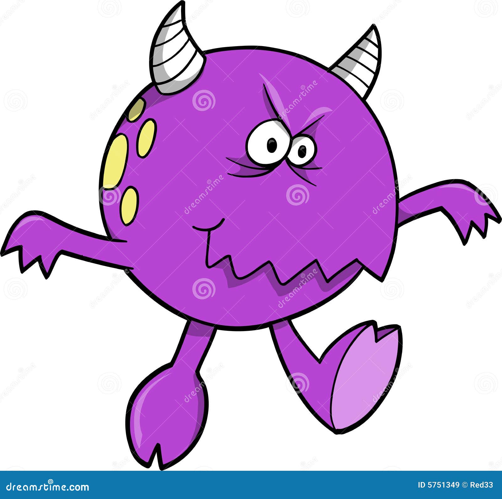 Purple Monster Vector stock illustration. Illustration of hell - 5751349