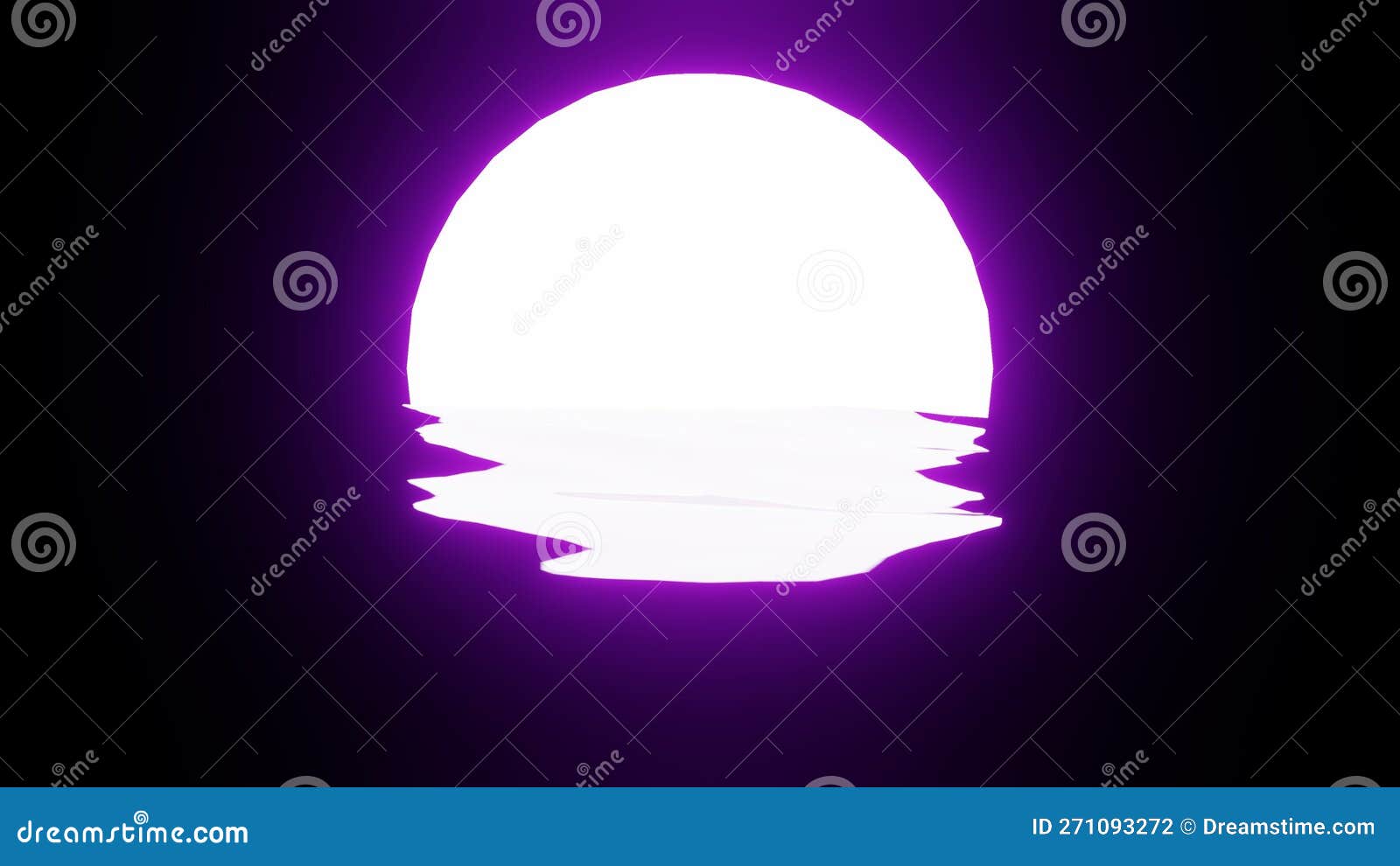 Purple Moon Reflection in Water or the Ocean on Black Background Stock ...