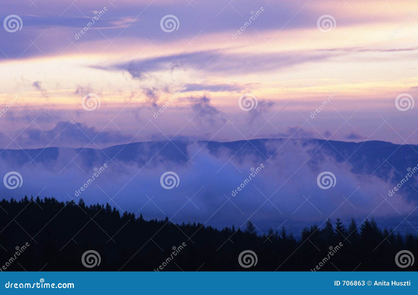 Purple morning stock image. Image of hill, wood, nature - 706863
