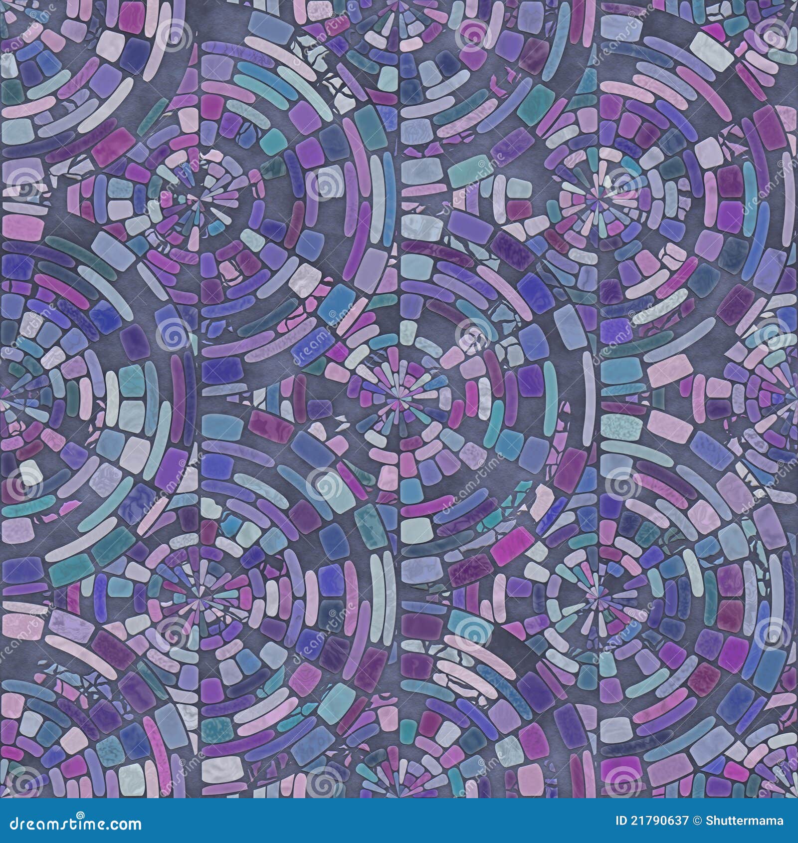Purple Mosaic Radial Seamless Tiling Pattern Stock Illustration ...