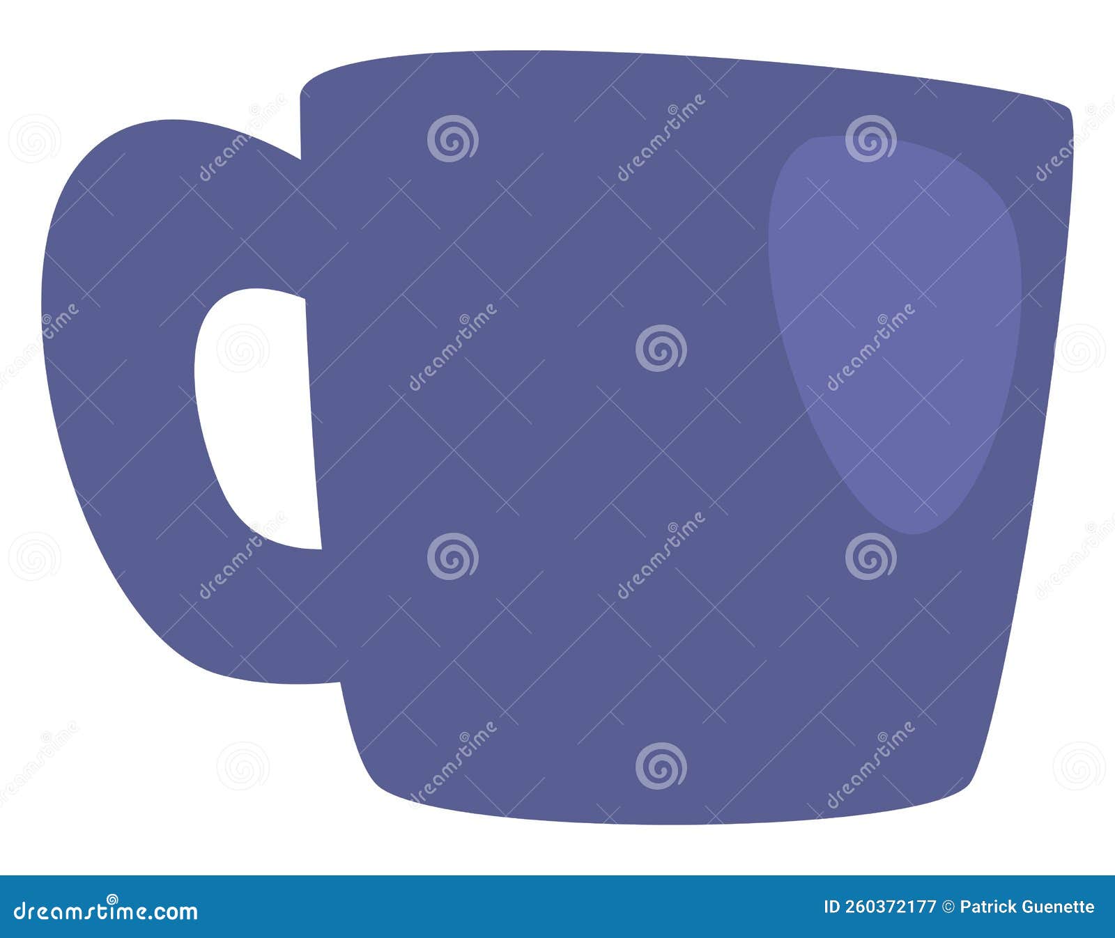 Purple mug, icon stock vector. Illustration of object - 260372177