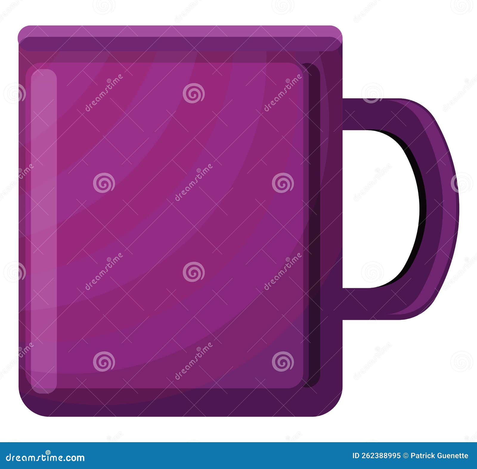 Purple mug, icon stock vector. Illustration of morning - 262388995