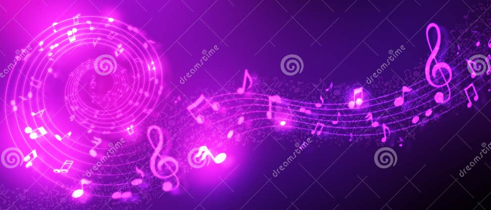 Purple Music Notes Background Stock Illustration - Illustration of ...