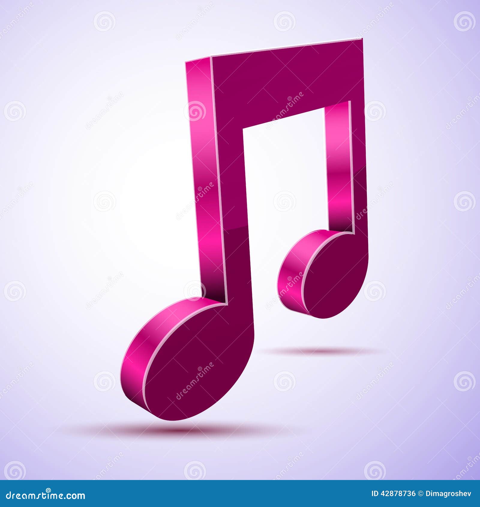 Purple Musical Note Isolated Stock Illustration - Illustration of ...